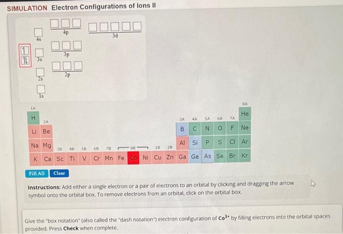 Solved SIMULATION Electron Configurations of lons II | Chegg.com