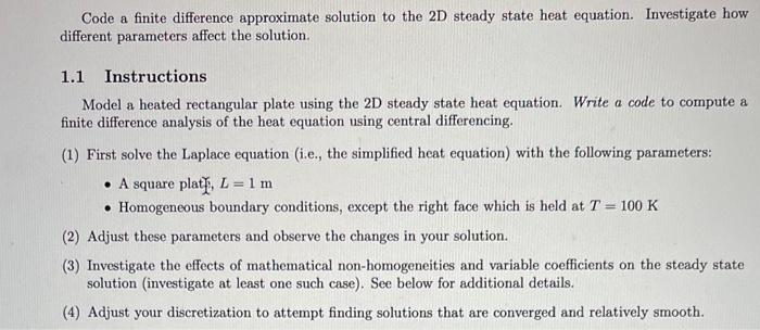 Solved Code a finite difference approximate solution to the | Chegg.com