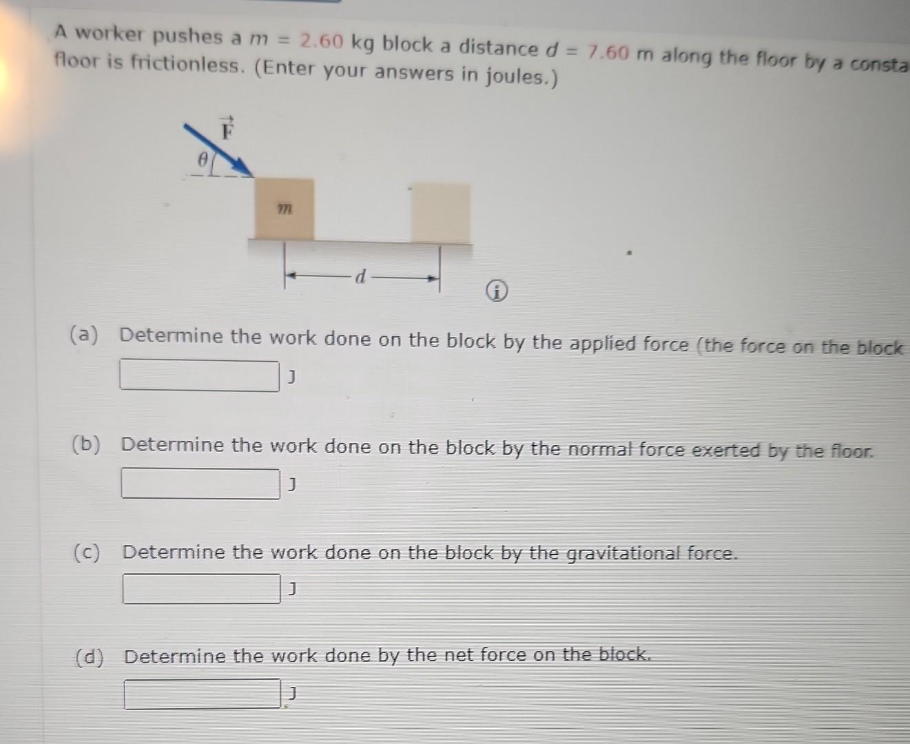 Solved floor is frictionless. (Enter vour answers in | Chegg.com