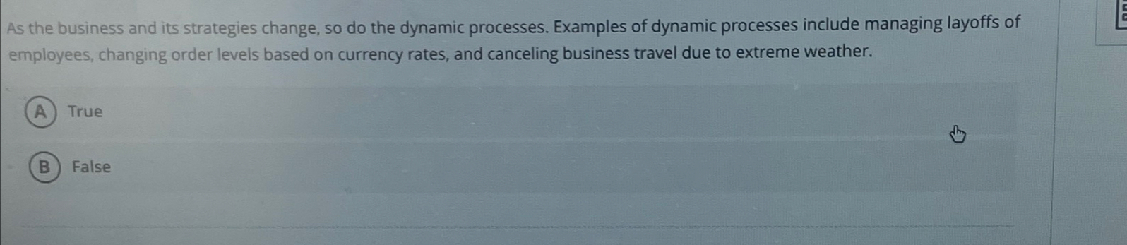 Solved As the business and its strategies change, so do the | Chegg.com