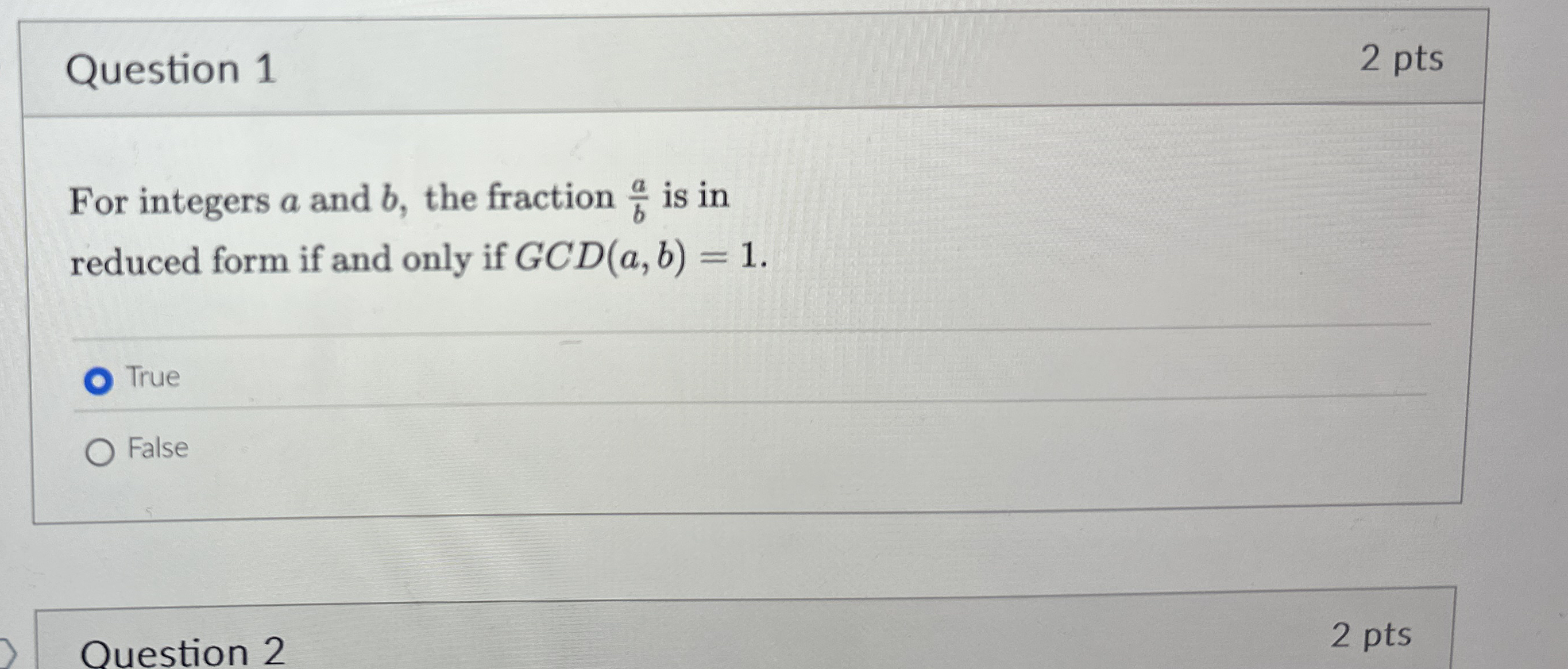 Solved Question 12 ﻿ptsFor integers a and b, ﻿the fraction | Chegg.com