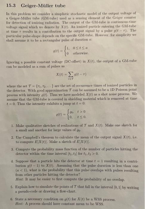 Solved 15.3 Geiger-Müller tube In this problem we consider a | Chegg.com