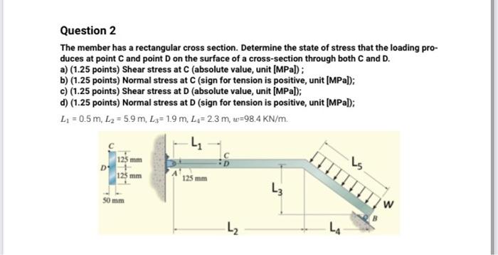 Solved Question 2 The member has a rectangular cross | Chegg.com