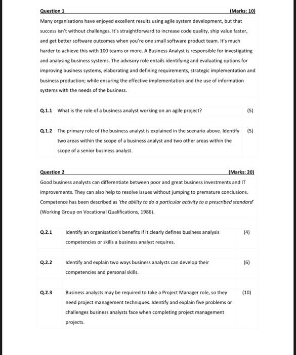 Solved Question 1 (Marks: 10) Many organisations have | Chegg.com