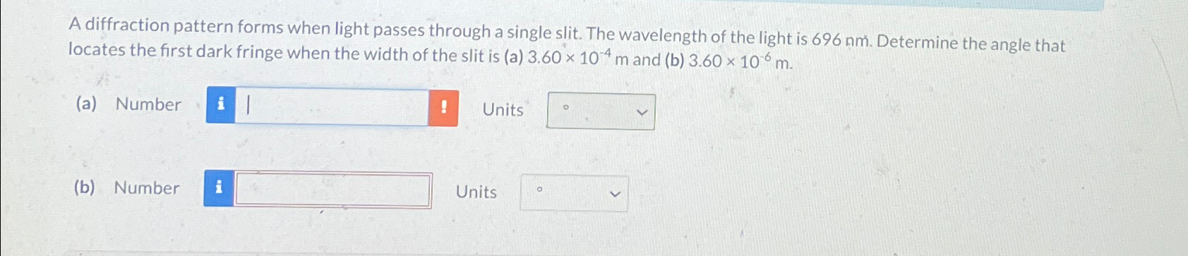 Solved A diffraction pattern forms when light passes through | Chegg.com