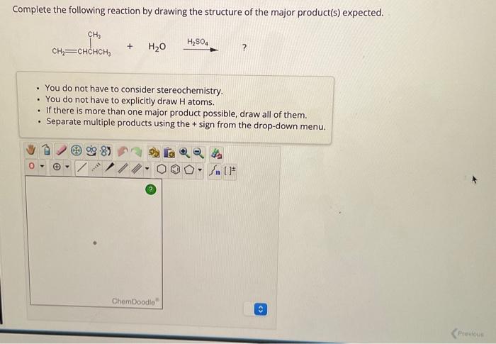 Solved complete the following reaction by drawing the | Chegg.com