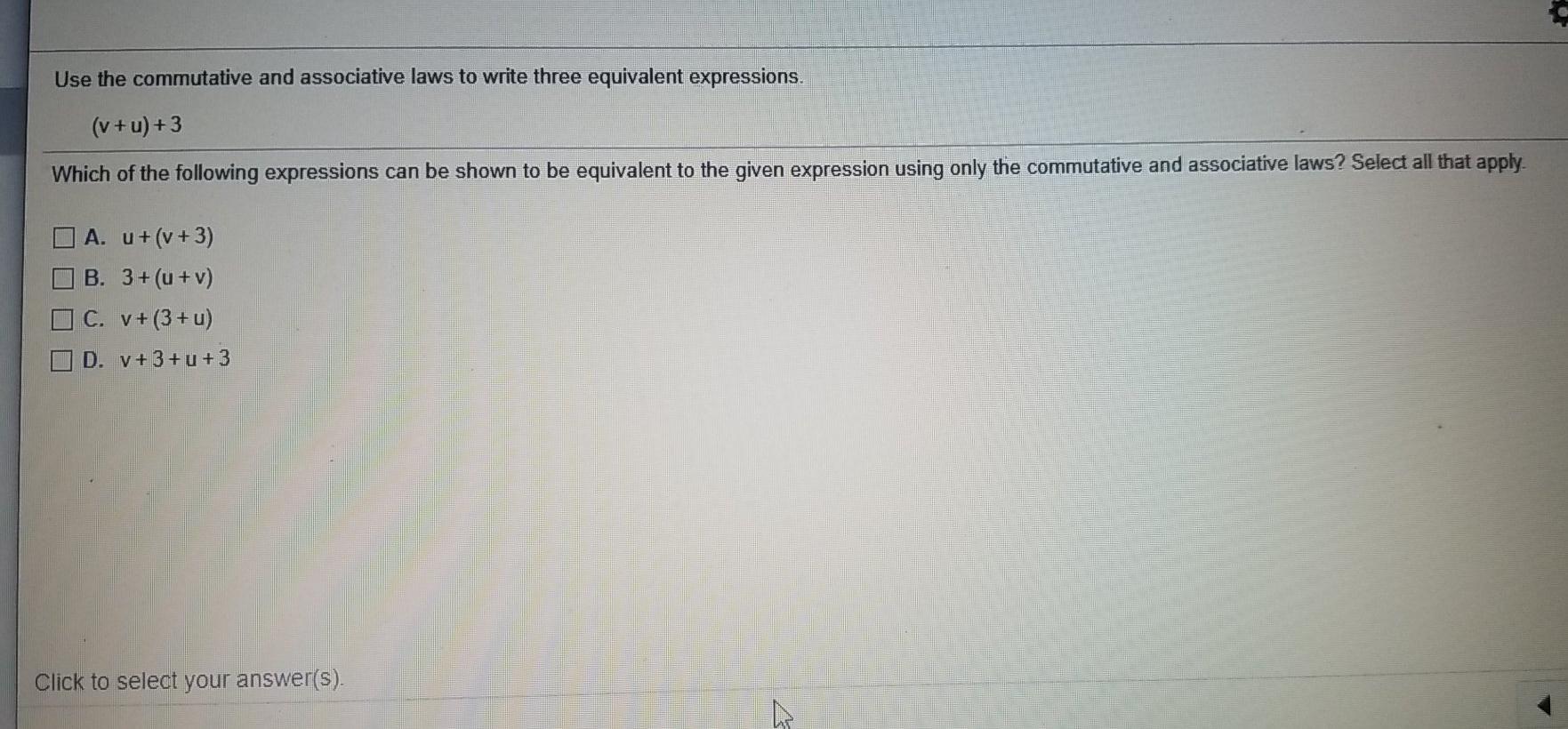 Solved Use the commutative and associative laws to write | Chegg.com