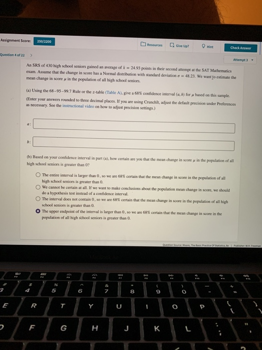 Solved Assignment Score: 250/2200 Resources Clive Up? Hint | Chegg.com