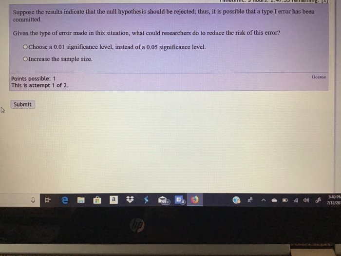 Solved Suppose the results indicate that the null hypothesis | Chegg.com