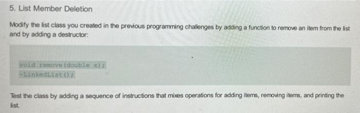 Solved 1. Simple Linked List Class Using an appropriate | Chegg.com Solved 1. Simple Linked List Class Using an appropriate | Chegg.com