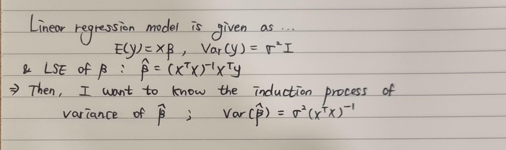 Solved Linear regression model is given as ... | Chegg.com