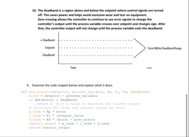 Solved The deadband is a region above and below the setpoint | Chegg.com