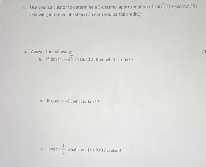 Solved 4. Find the exact values of the following expressions | Chegg.com