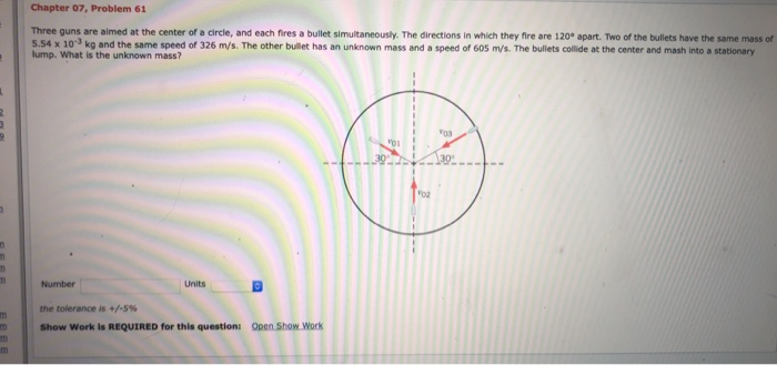 Solved Chapter 07, Problem 61 Three guns are aimed at the | Chegg.com