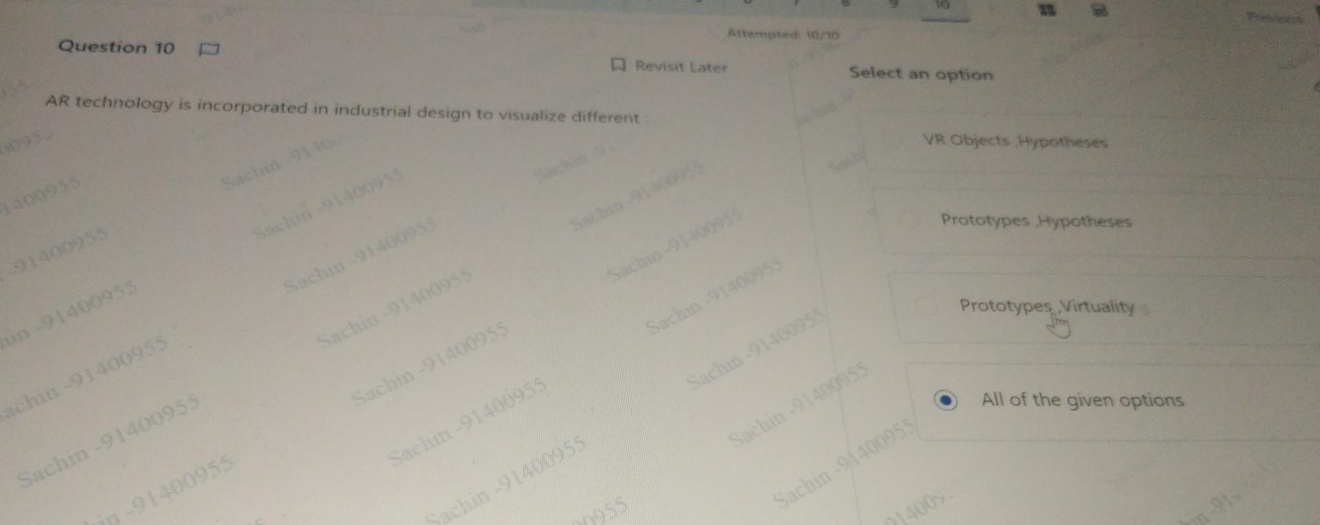 Solved Question 10 Attermatied tof Select an option AR | Chegg.com