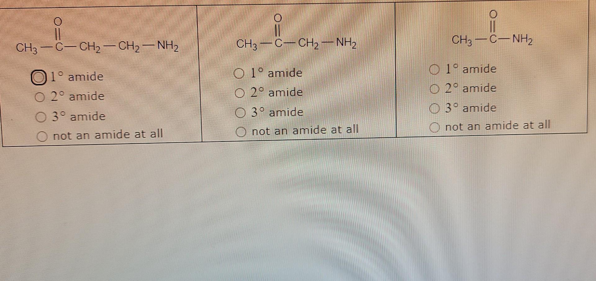 Solved O II CH3 -C- CH2 - CH2 -NH2 CH3C- CH2 TT NH2 CH3 | Chegg.com