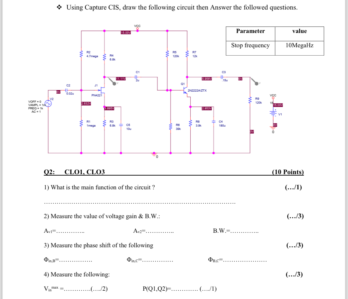 Solved Using Capture CIS, draw the following circuit then | Chegg.com