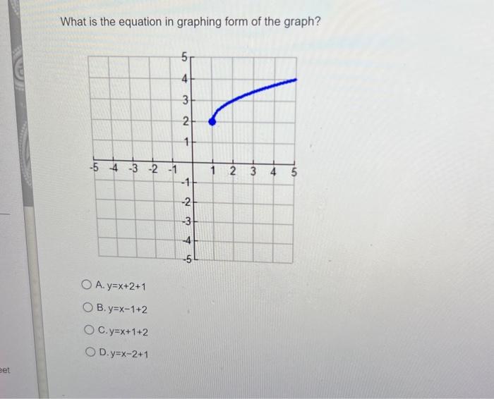 Solved Y X 2 1 Y X−1 2 Y X 1 2 Y X−2 1what Is The Equation