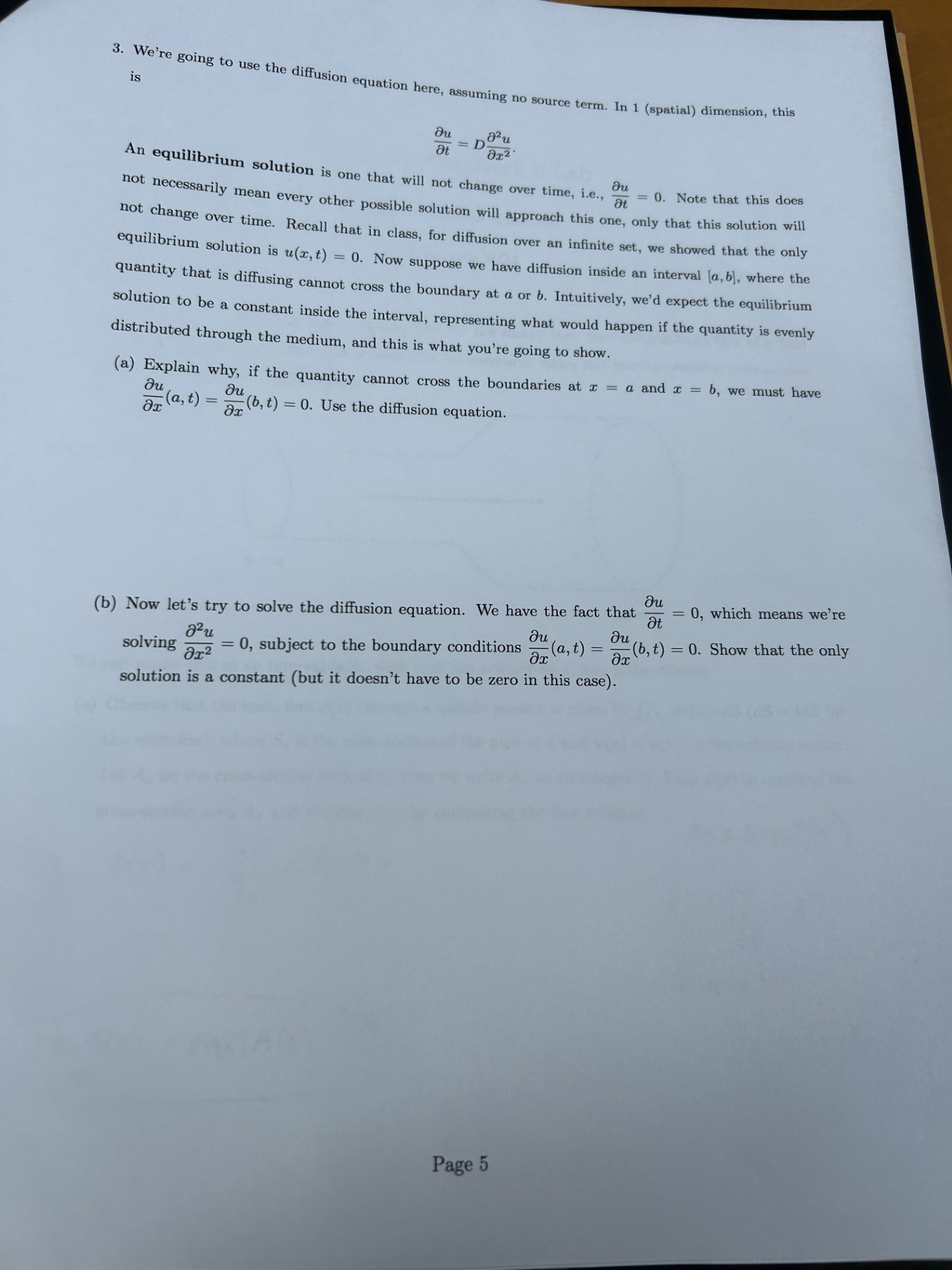 Solved We're going to use the diffusion equation here, | Chegg.com