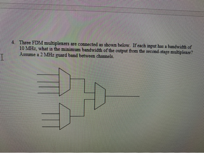 Solved 4. Three FDM multiplexers are connected as shown | Chegg.com