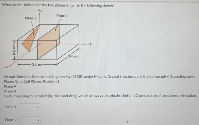 Solved What are the indices for the two planes drawn in the | Chegg.com