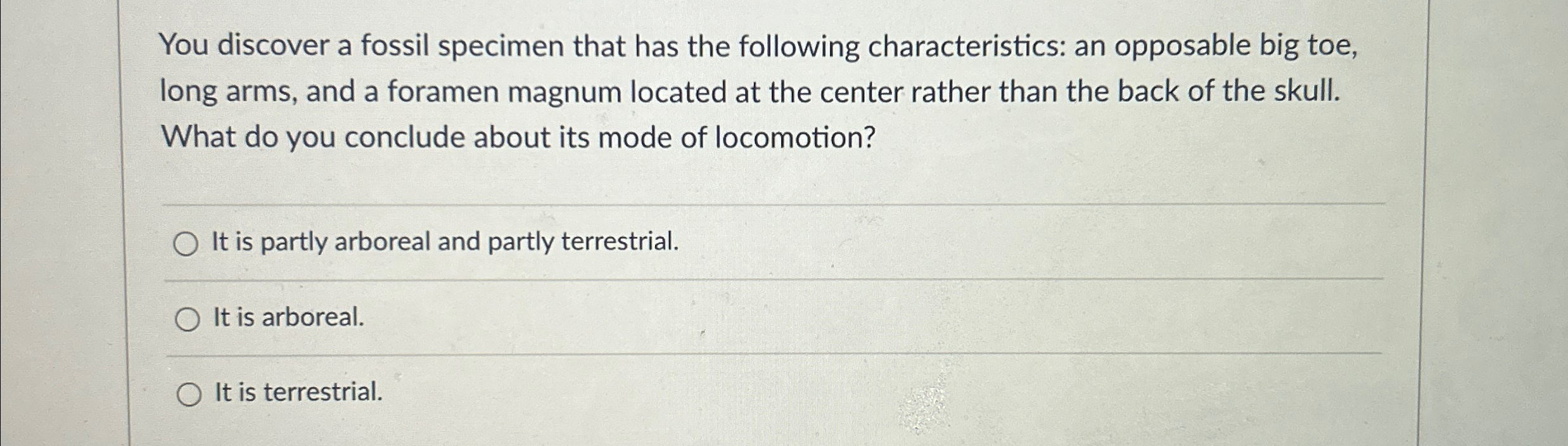 Solved You discover a fossil specimen that has the following | Chegg.com