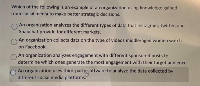 Solved Which of the following is an example of an | Chegg.com