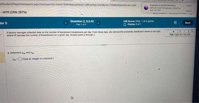 Solved A factory manager collected data on the number of | Chegg.com