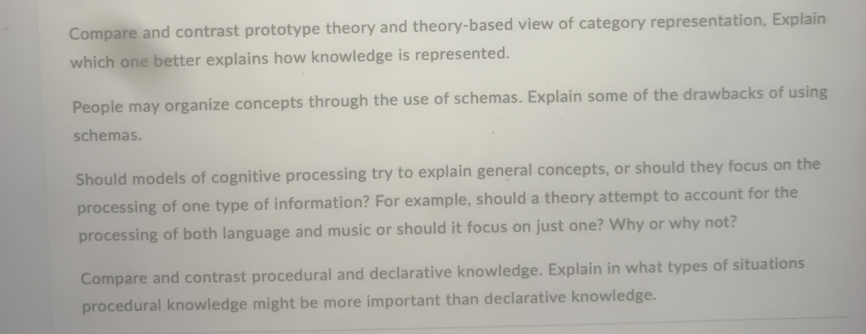 Solved Compare and contrast prototype theory and | Chegg.com