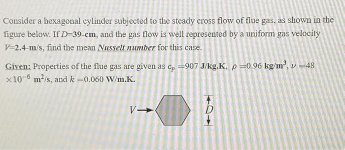 Solved Consider a hexagonal cylinder subjected to the steady | Chegg.com