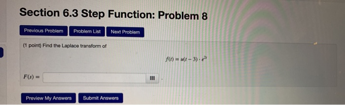 Solved Section 6.3 Step Function: Problem 8 Previous Problem | Chegg.com