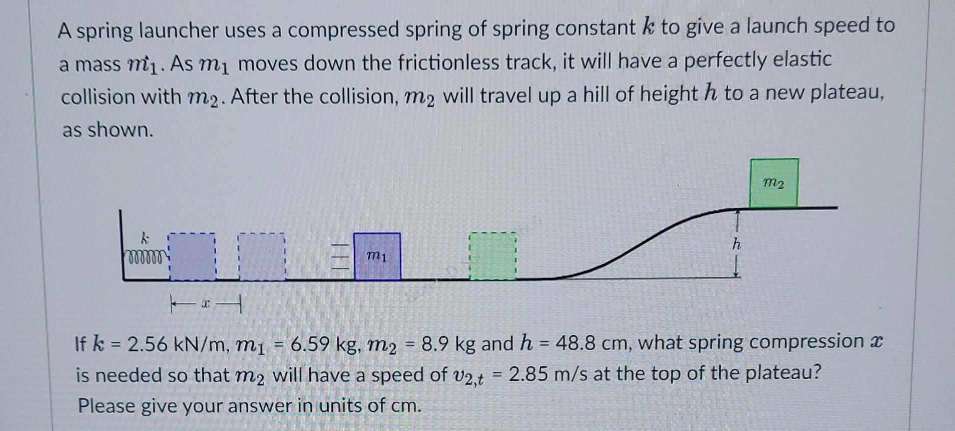 Solved A spring launcher uses a compressed spring of spring | Chegg.com