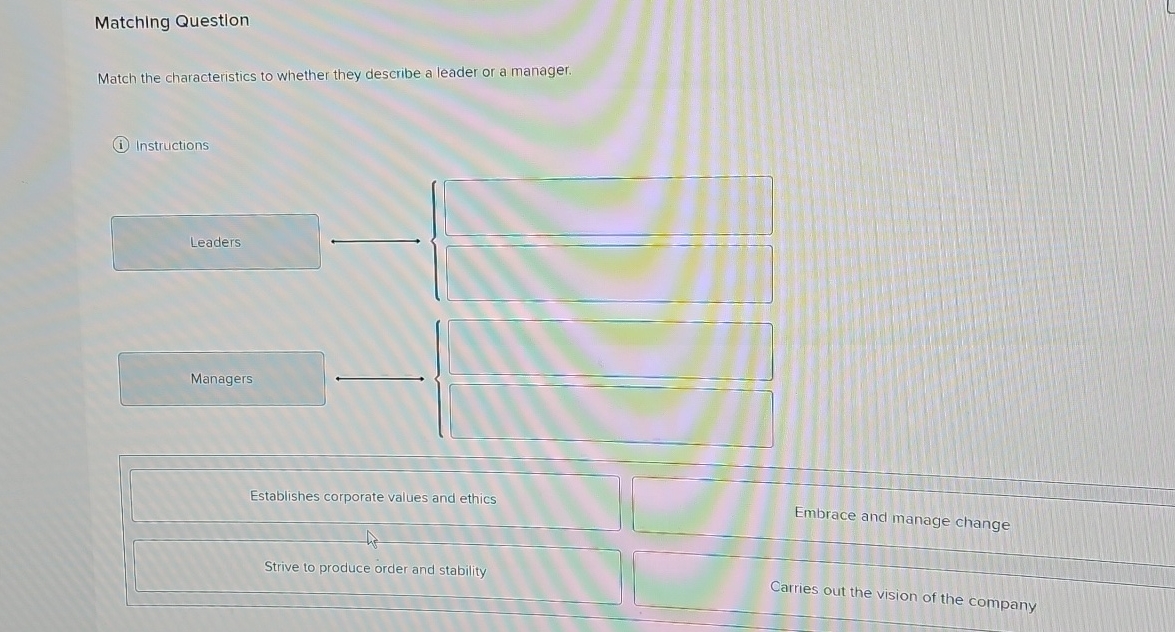 Solved Matching QuestionMatch the characteristics to whether | Chegg.com