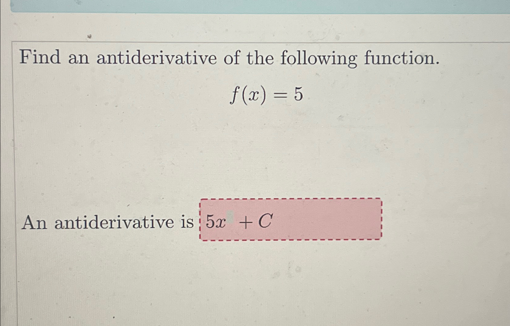 Solved Find An Antiderivative Of The Following