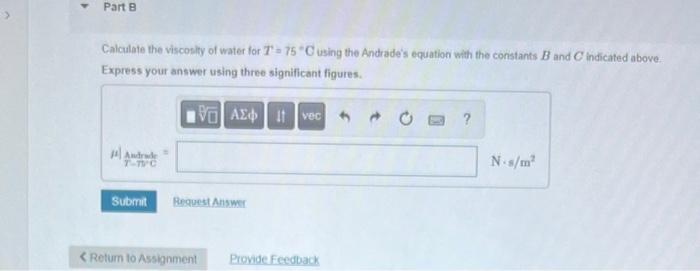 Solved The viscosty of water can be determined using the | Chegg.com