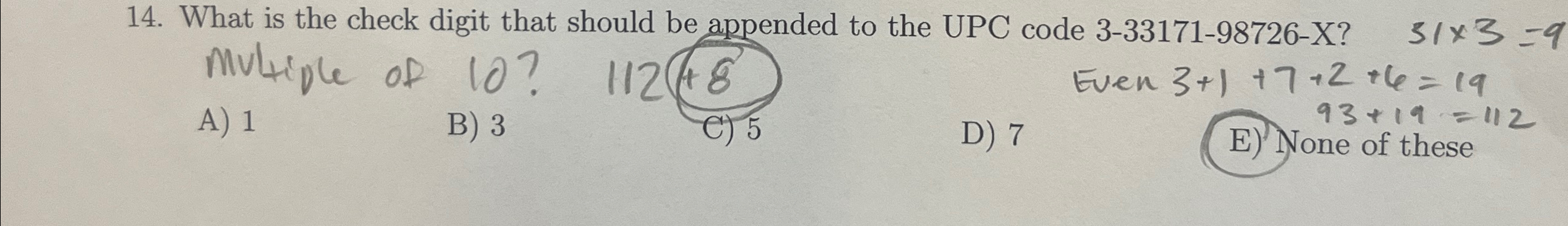 Solved What is the check digit that should be appended to | Chegg.com