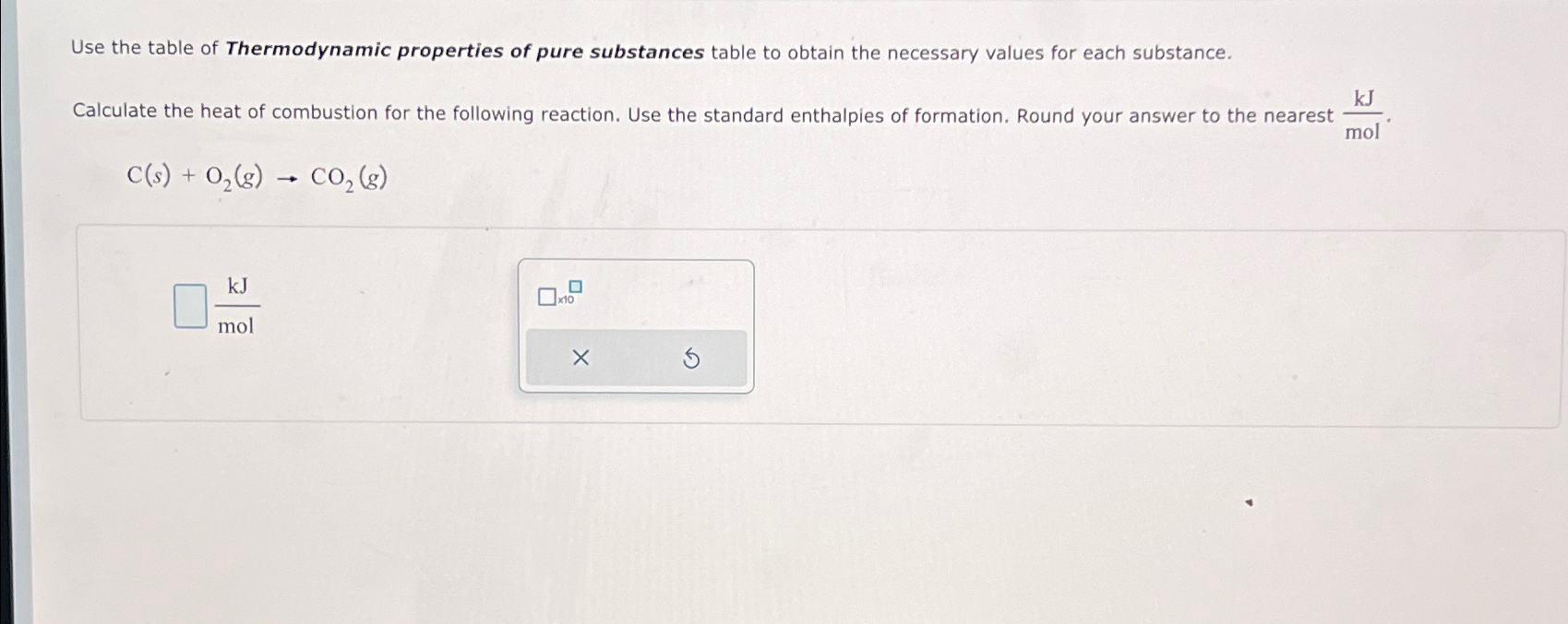 Solved Use the table of Thermodynamic properties of pure | Chegg.com