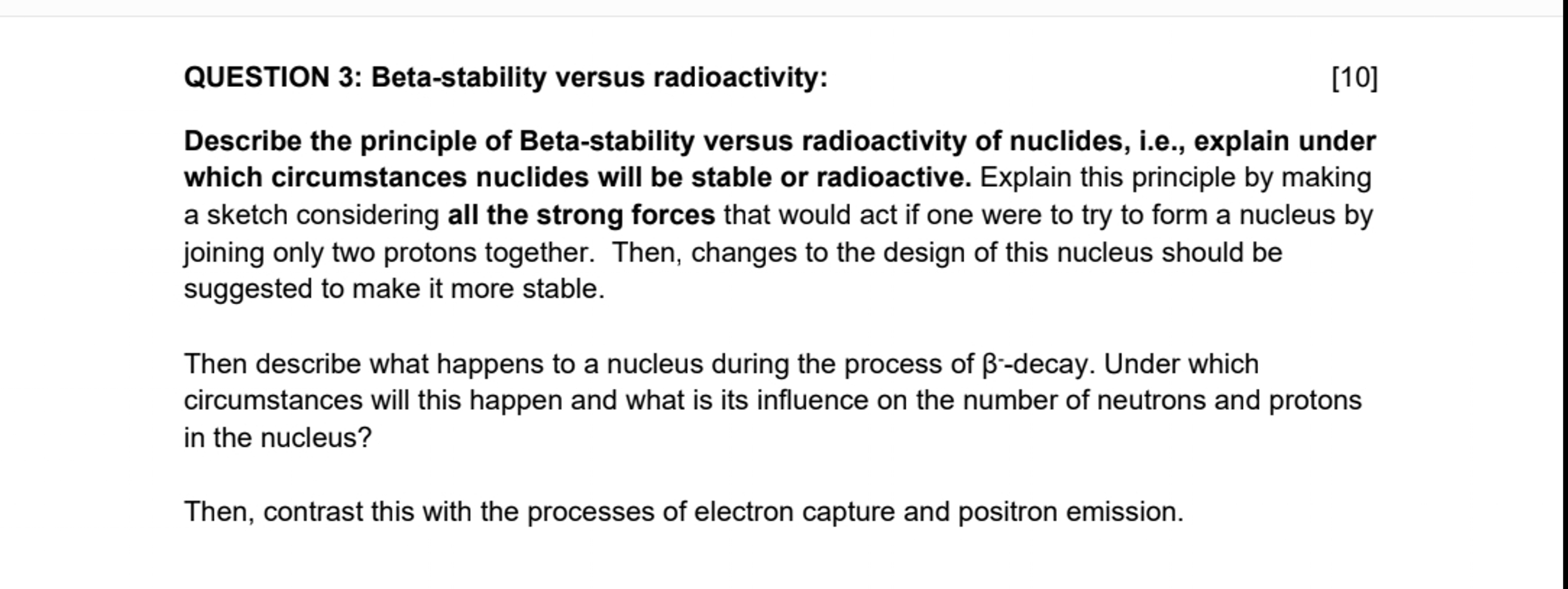 Solved QUESTION 3: Beta-stability versus | Chegg.com