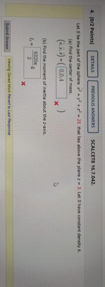 Solved 4. 10/2 points) DETAILS PREVIOUS ANSWERS SCALCET8 | Chegg.com