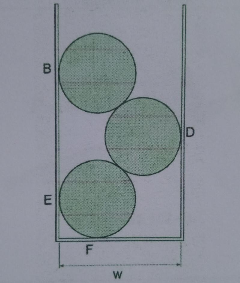 Solved Three identical smooth cylinders are sacked in a | Chegg.com