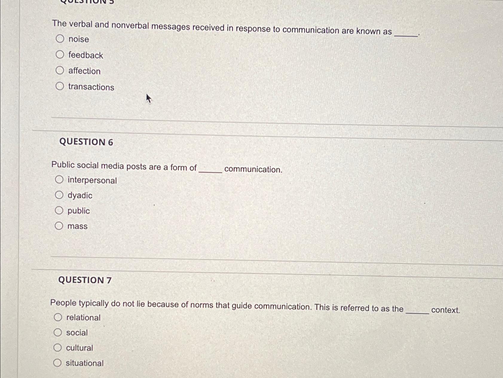 Solved The verbal and nonverbal messages received in | Chegg.com