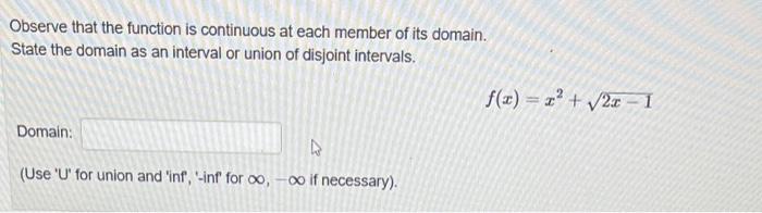Solved Observe that the function is continuous at each | Chegg.com