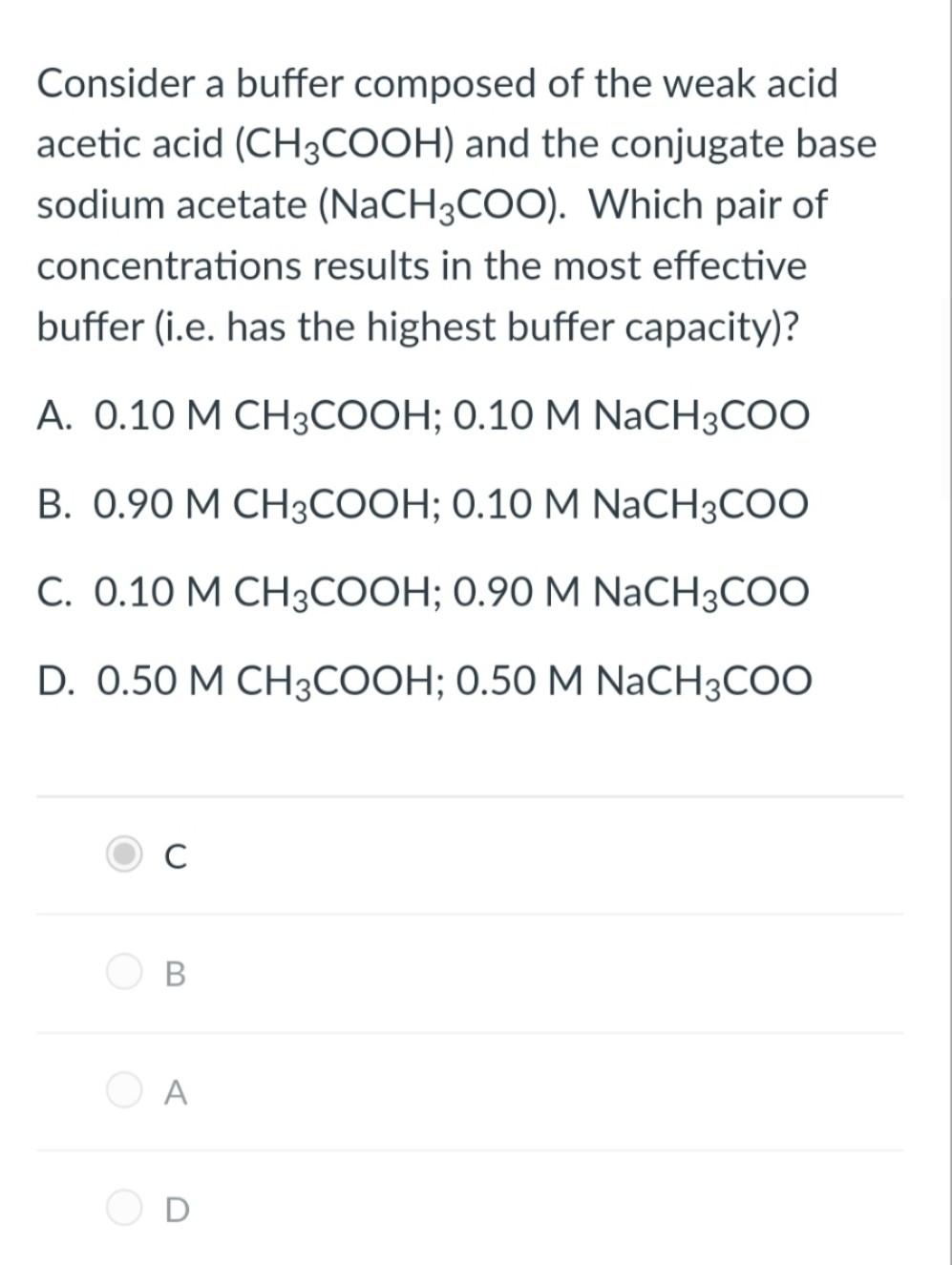 Solved Consider a buffer composed of the weak acid acetic | Chegg.com