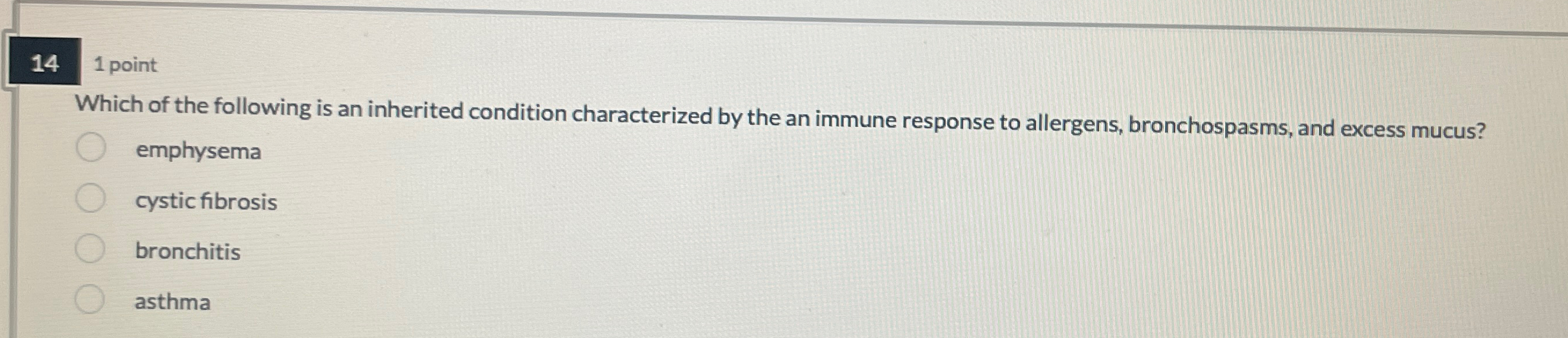 Solved 141 ﻿pointWhich of the following is an inherited | Chegg.com