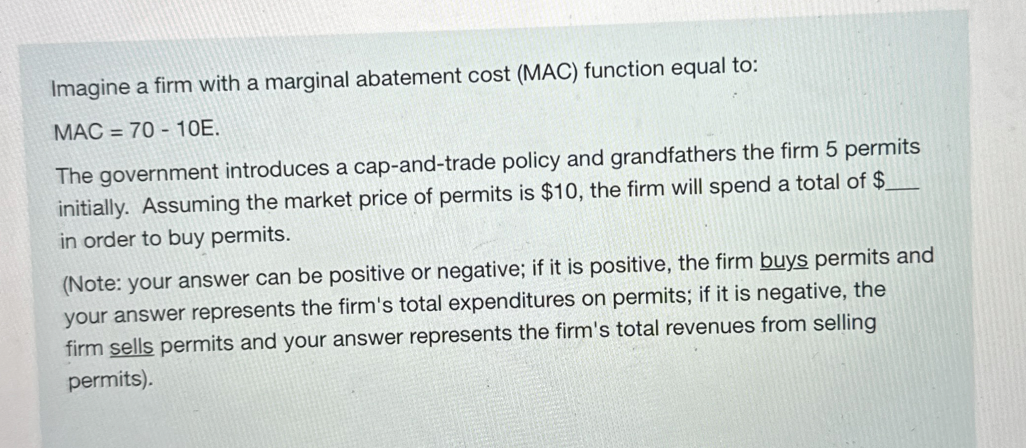 Solved Imagine a firm with a marginal abatement cost (MAC) | Chegg.com