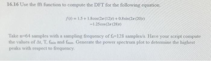 Solved USING MATLAB. Use the fft function to compute the DFT | Chegg.com
