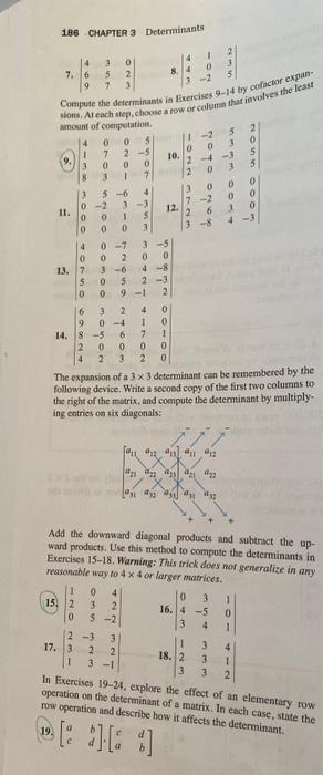 Solved Compute the determinants in Exercises 1-8 using a | Chegg.com Solved Compute the determinants in Exercises 1-8 using a | Chegg.com