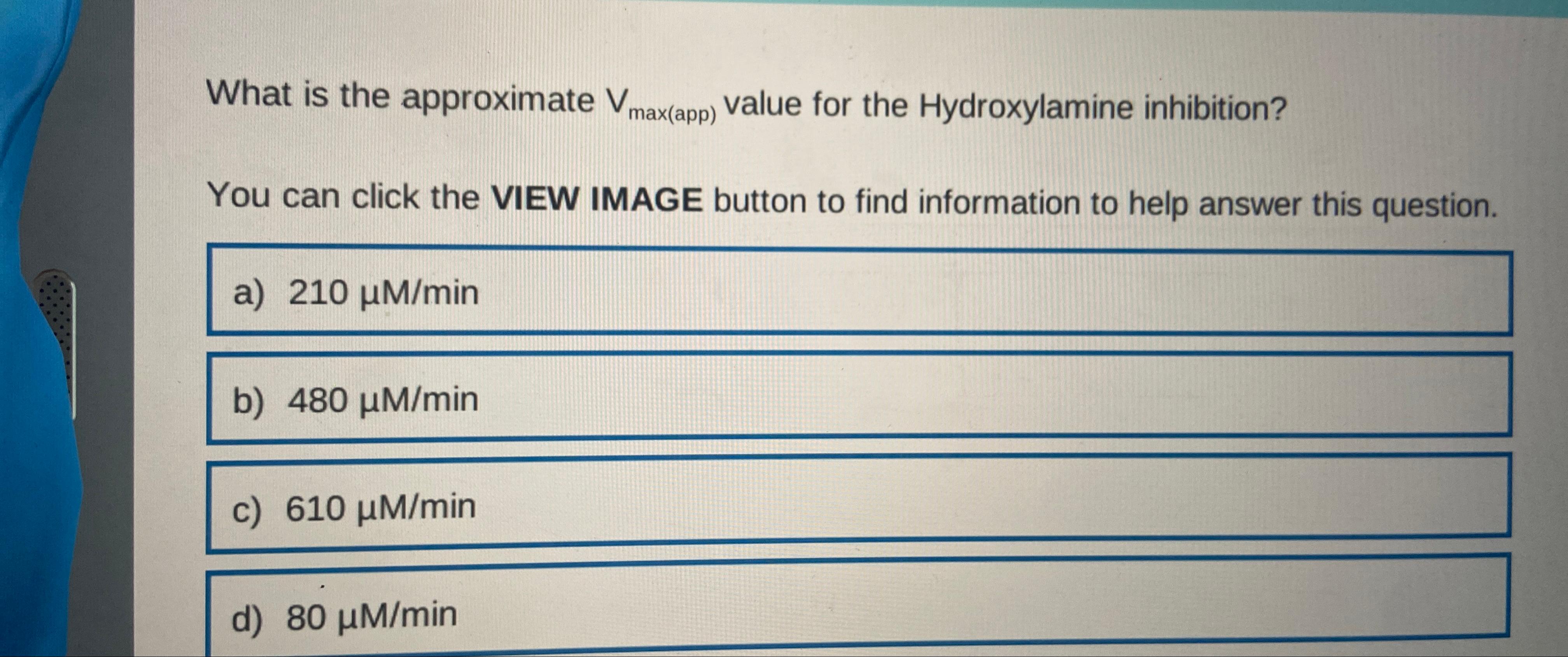 Solved What is the approximate Vmax(app) ﻿value for the | Chegg.com