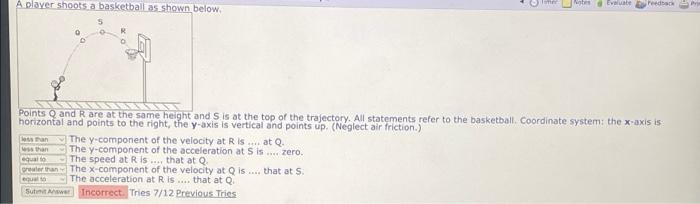 Solved A plaver shoots a basketball as shown below, Points Q | Chegg.com