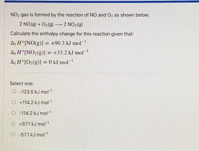 Solved NO2 gas is formed by the reaction of NO and O2 as | Chegg.com